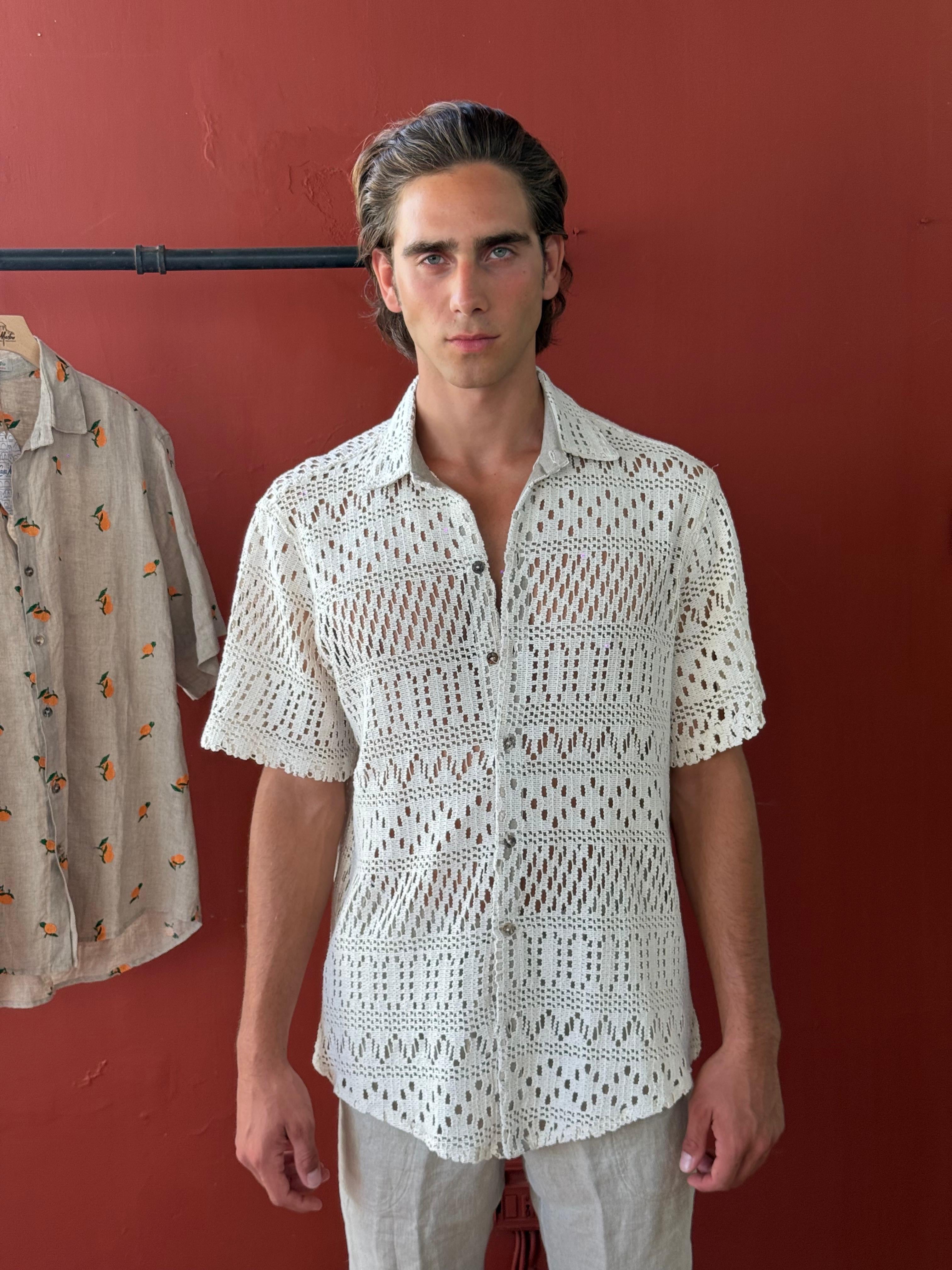 CAMICIA MEZZA MANICA in CROCHET – Casa Mastro Positano